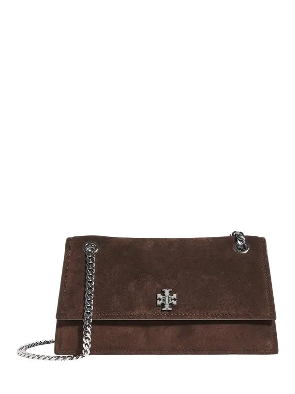 Tory Burch Suede Kira Turnlock Shoulder Bag - Brown