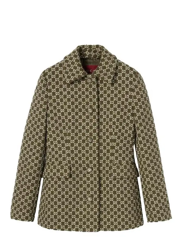 Gucci Gg Cotton Bouclé Jacket - Green