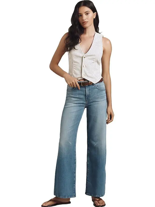 Ag Saige High-rise Wide-leg Jeans - 18 Years Bisou