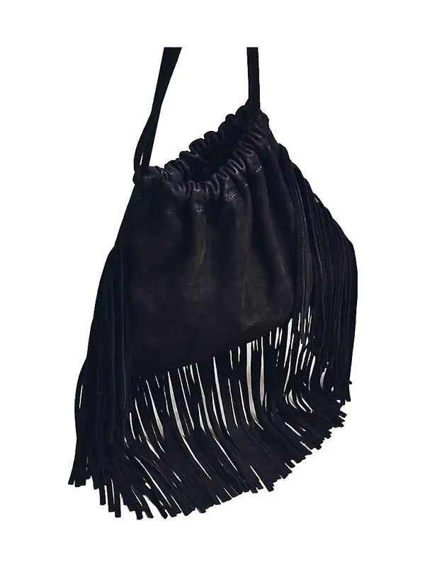 Streets Ahead Fringe Shoulder Bag - Black