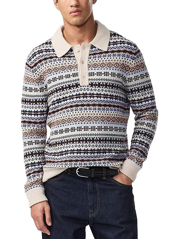 Nn07 Long Sleeve Sweater Polo - Multi