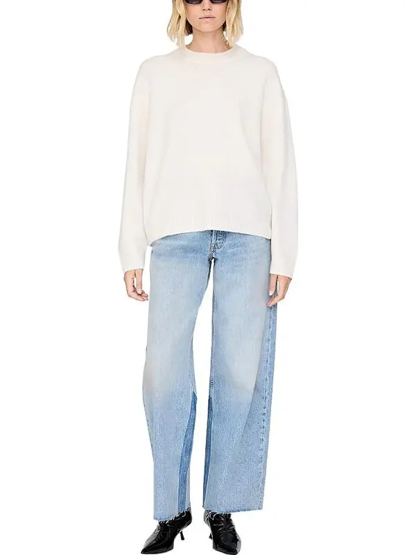 ANINE BING Lee Crewneck Cashmere Sweater - Cream