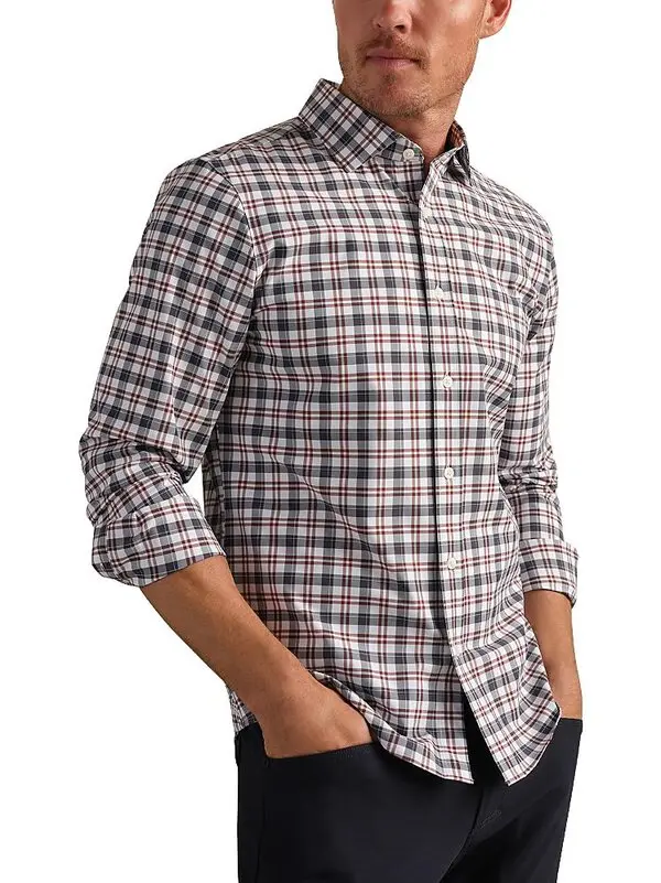 RHONE State Of Mind Slim Fit Shirt - Cinnamon Red Gingham