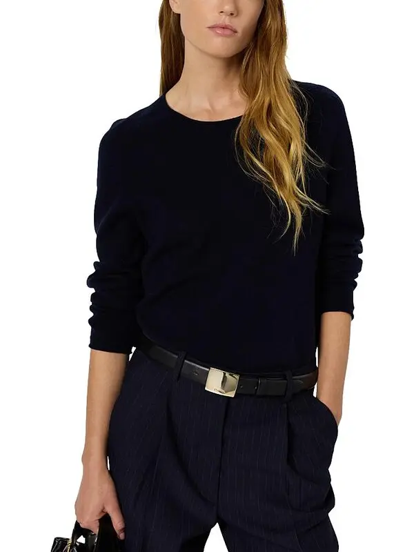 Gerard Darel Eva Wool Crewneck Sweater - Navy