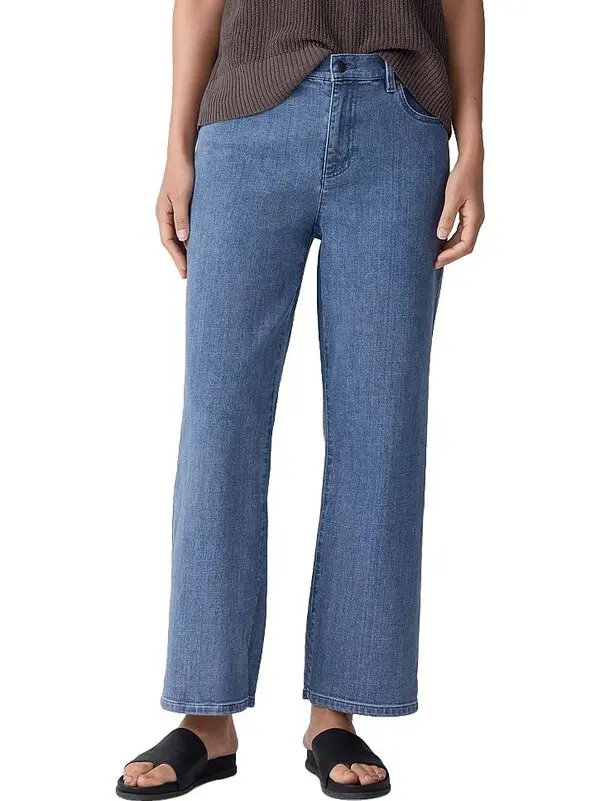 Eileen Fisher High-rise Straight Ankle Jeans - Classic Indigo
