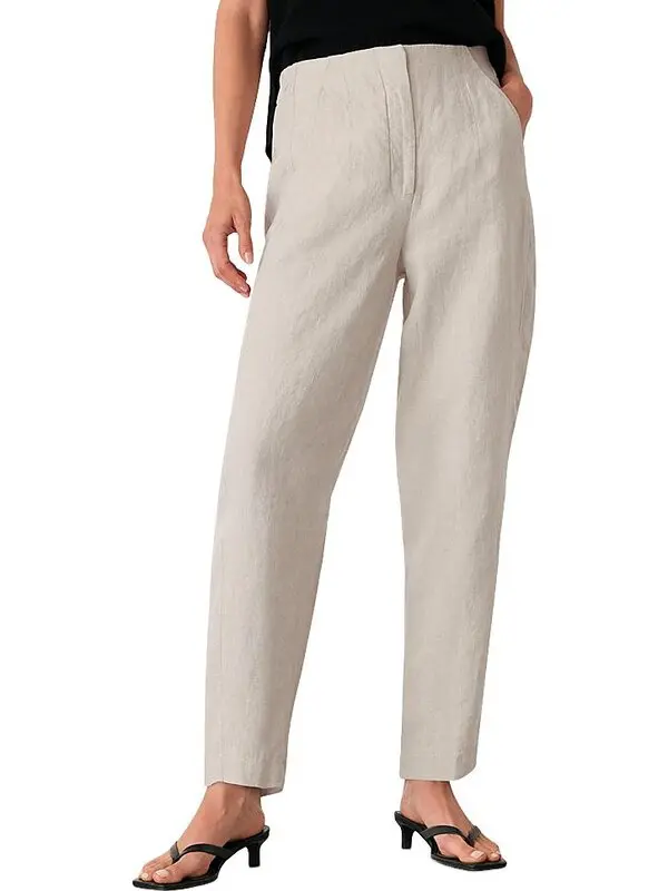 Whistles Petite Barrel Pants - Oatmeal