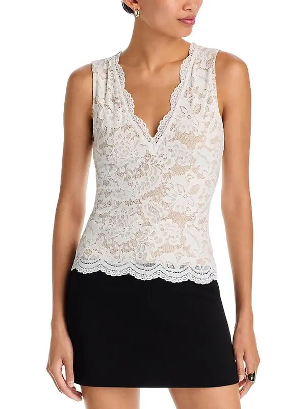 Generation Love Leila Stretch Lace Top - White/ Beige