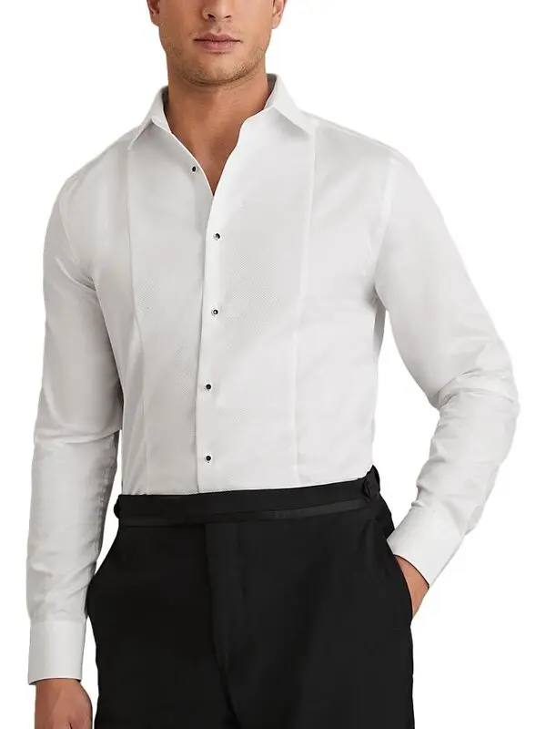 REISS Marcel Cotton Dinner Shirt - White