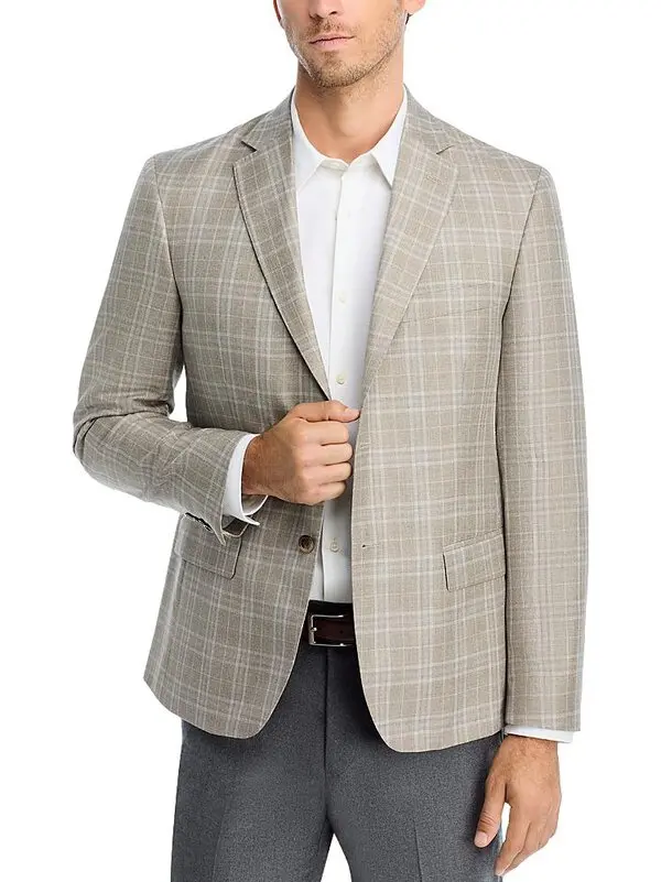 Bloomingdale'S Regular Fit Plaid Sport Coat Exclusive - Tan