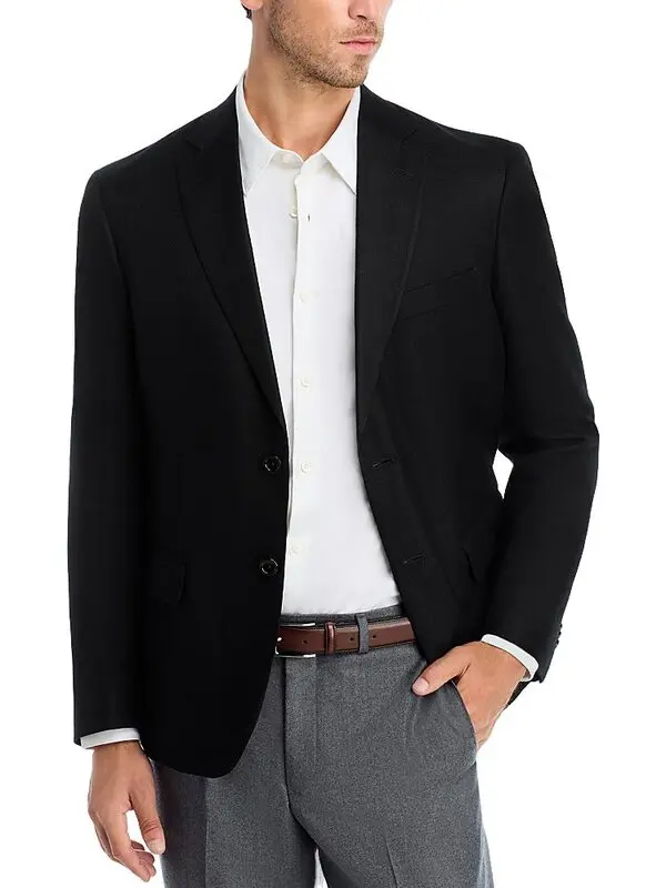 Bloomingdale'S Regular Fit Textured Sport Coat - Black