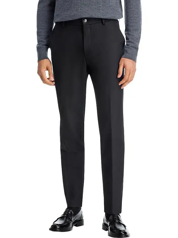 Hugo Boss Perin Performance Wool Tapered Fit Trousers - Black