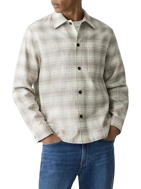 Theory Textured Plaid Shirt - Duffle Multi