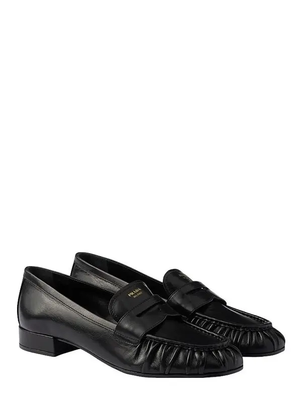 Prada Leather Loafers - Black