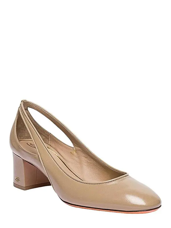Santoni Leather Mid-heel Pumps - Light Brown
