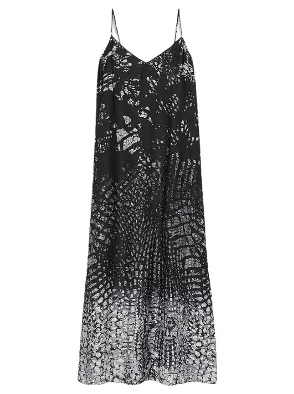 REISS Printed Slip Dress - Navy