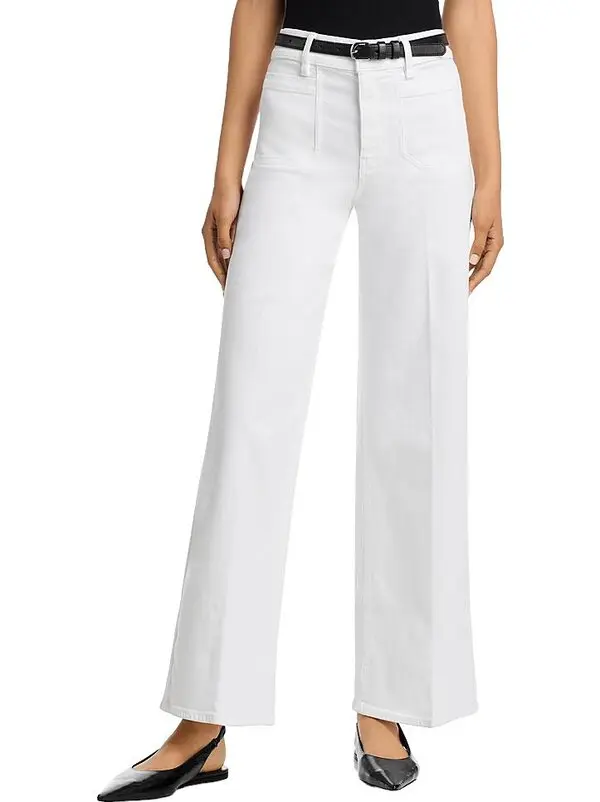 FRAME Le Slim Palazzo High-rise Wide-leg Jeans - White