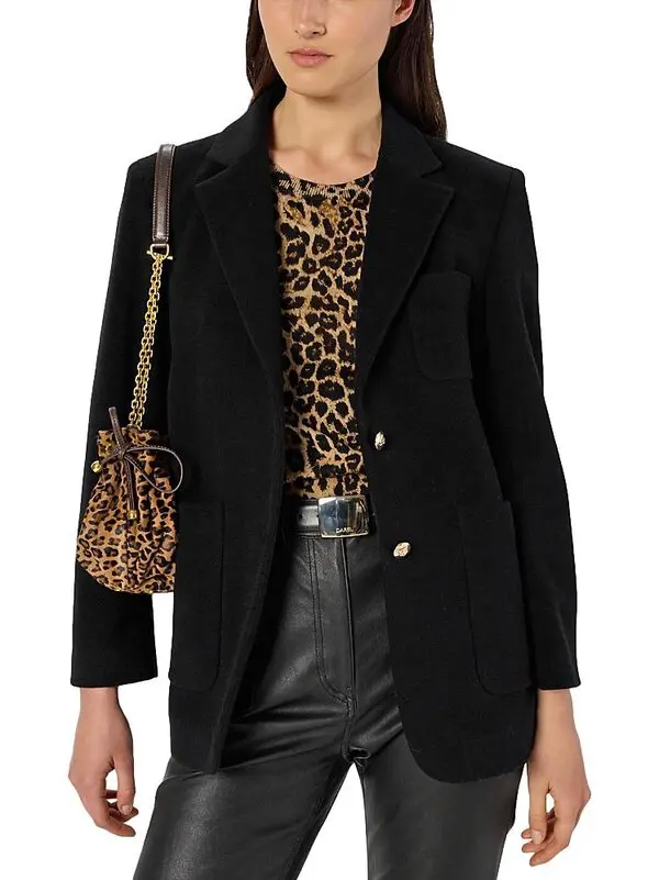 Gerard Darel Ninaelle Notched Lapel Blazer - Black