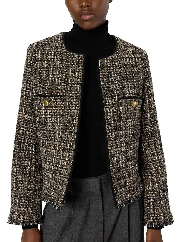 Gerard Darel Nour Tweed Jacket - Brown
