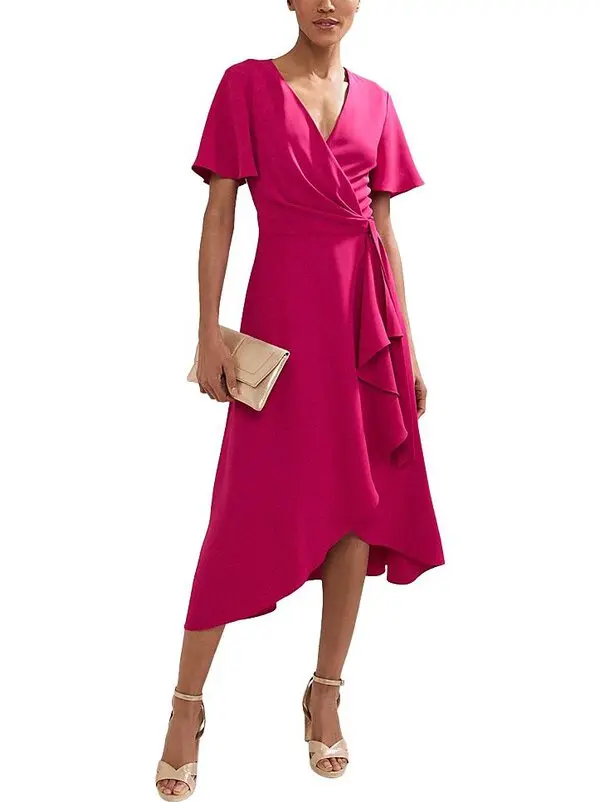 PHASE EIGHT Julissa Faux Wrap Dress - Pink