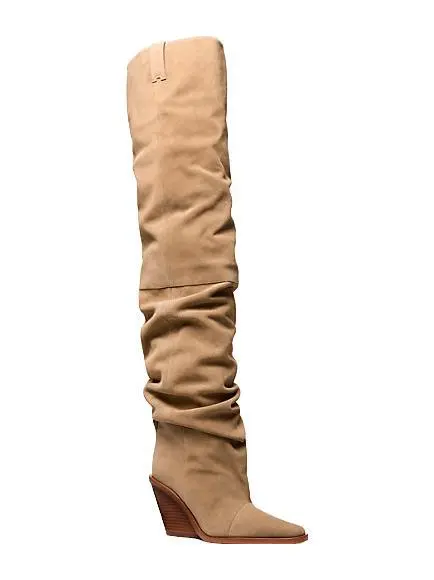 Michael Kors Noemie Over-the-knee Suede Boots - Natural