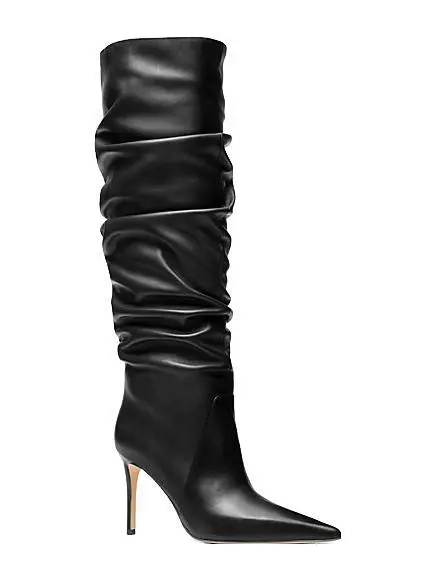 Michael Kors Dawn Leather Knee-high Boots - Black