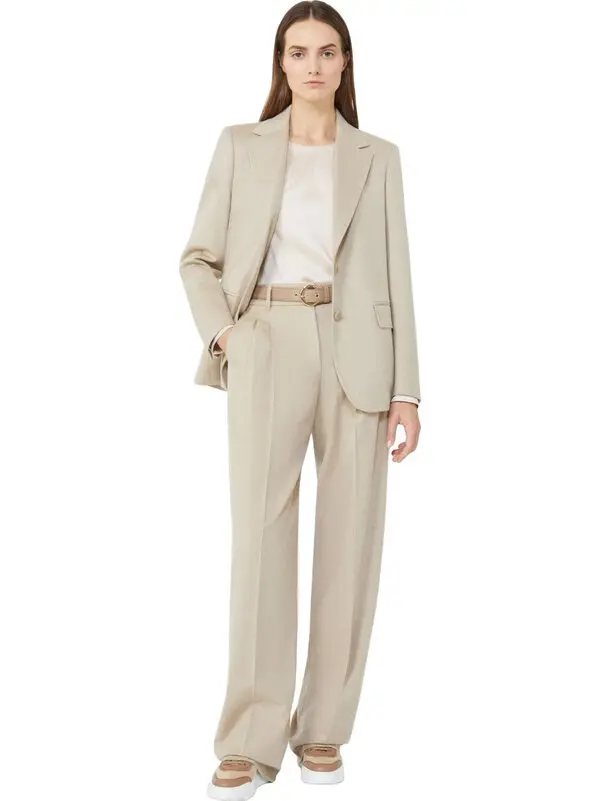Max Mara Crew-neck Silk Satin Shirt - Beige