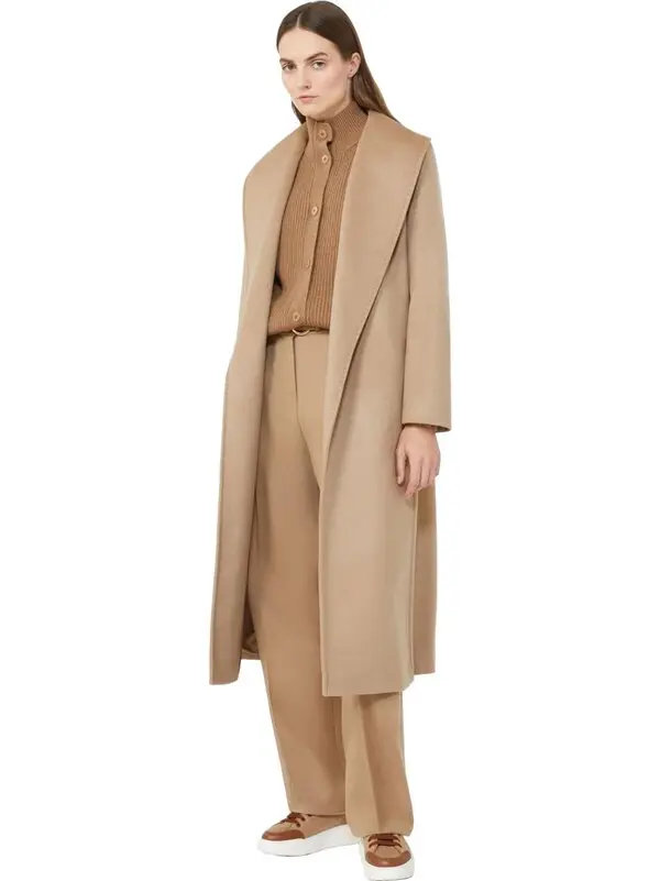 Max Mara Pure Virgin Wool Broadcloth Coat - Camel
