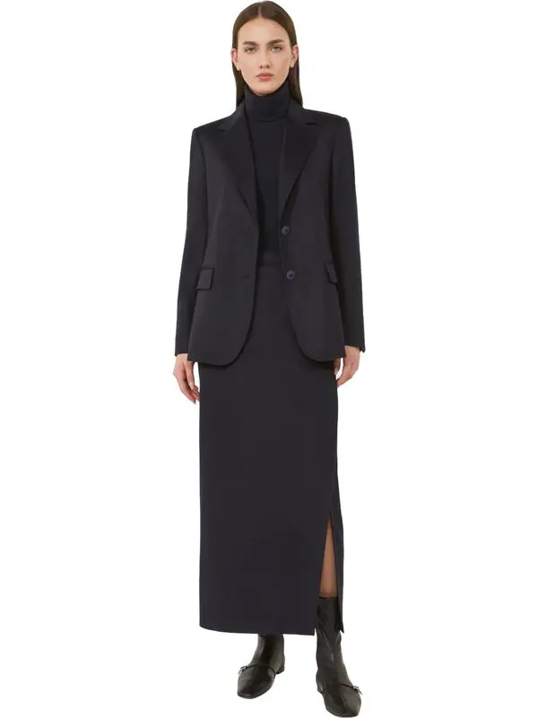 Max Mara Wrap Wool Skirt - Navy