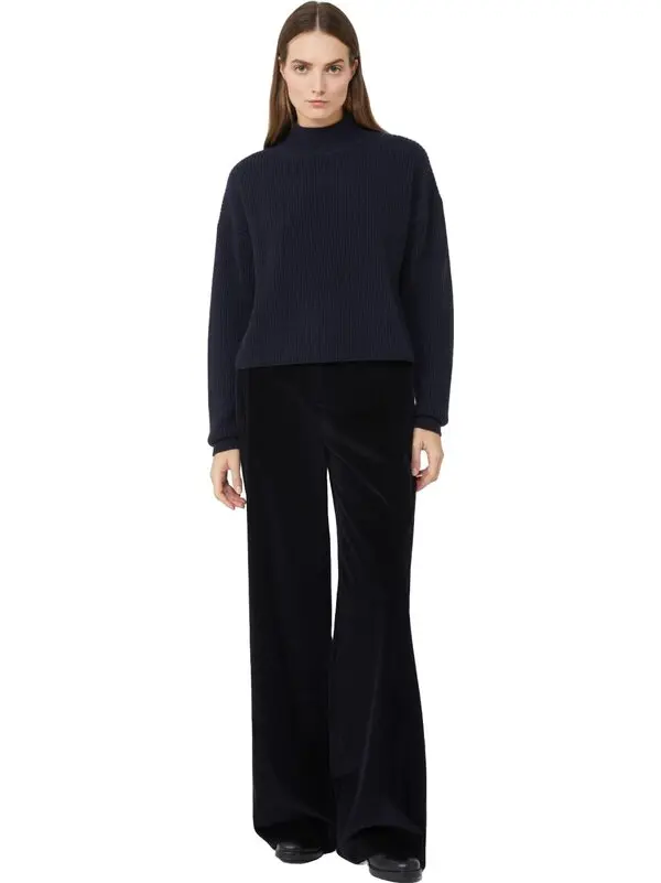 Max Mara Rib-knit Wool And Cashmere Turtleneck Sweater - Navy