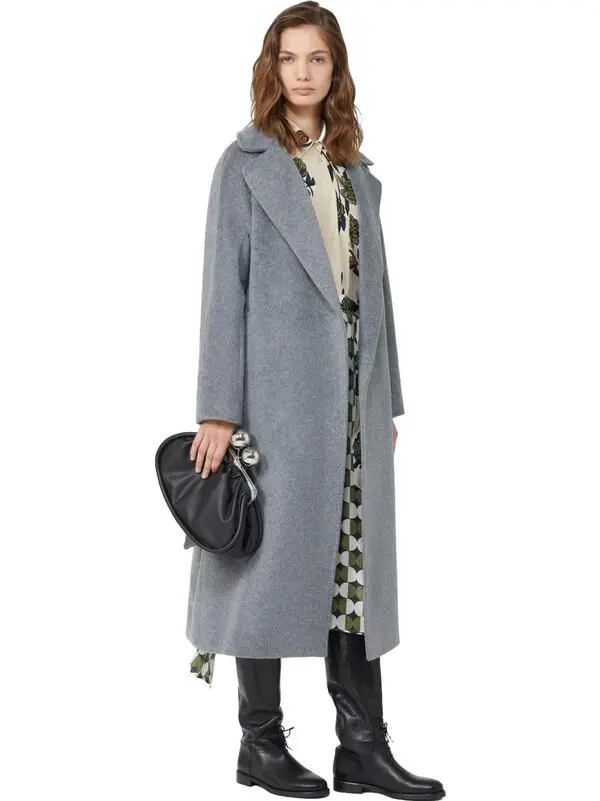 Max Mara Long Wool And Alpaca Coat - Medium Grey