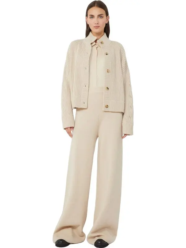 Max Mara Wool And Cashmere Knit Trousers - Beige