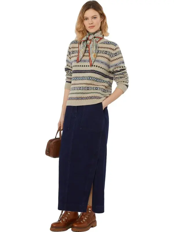 Max Mara Long Denim Skirt - Navy