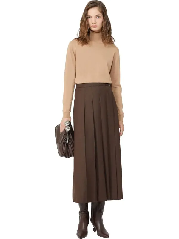 Max Mara Wool And Silk Knit Turtleneck - Camel