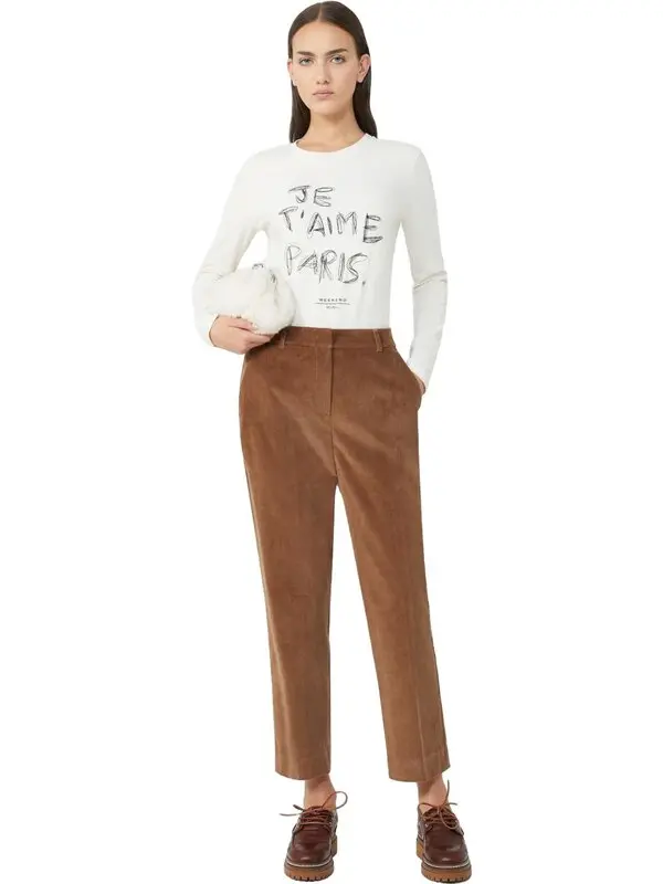 Max Mara Corduroy Ankle Trousers - Hazelnut Brown