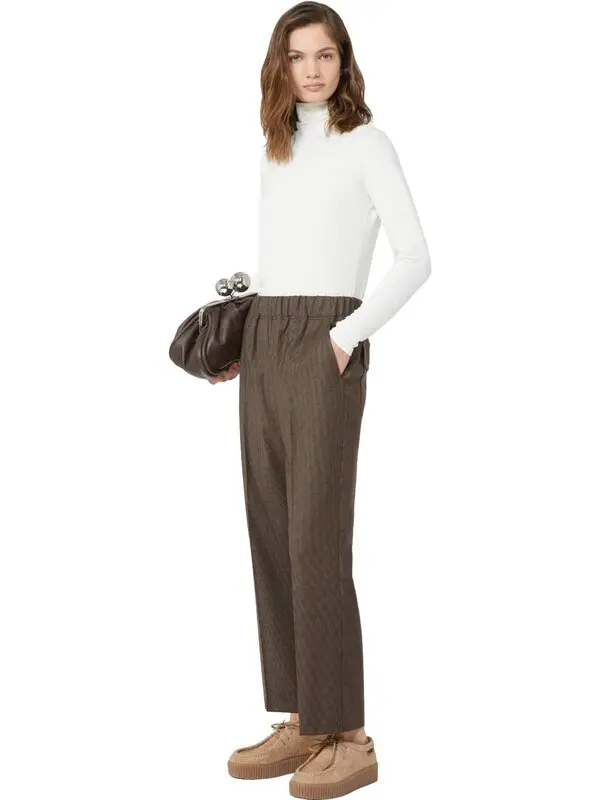 Max Mara Wool Flannel Trousers - Chocolate