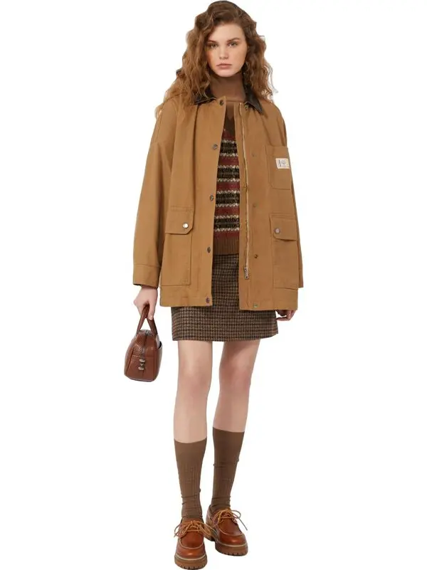 Max Mara Cotton Canvas Workwear Jacket - Camel