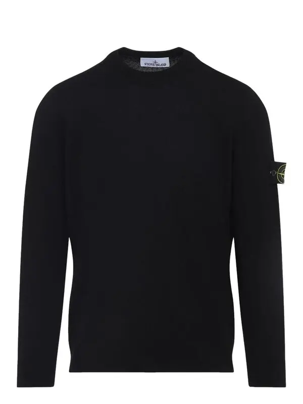Stone Island Wool Crewneck Sweater - Black