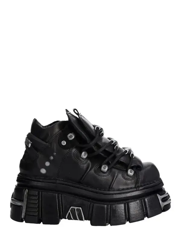 NEW ROCK Lace-up Platform Sneakers - Black