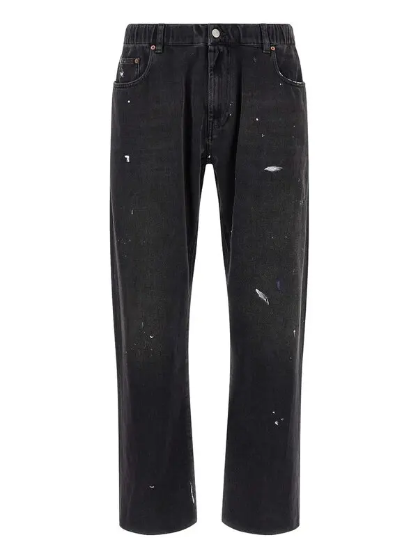 MAISON MARGIELA Paint Cotton Denim Jeans - Black