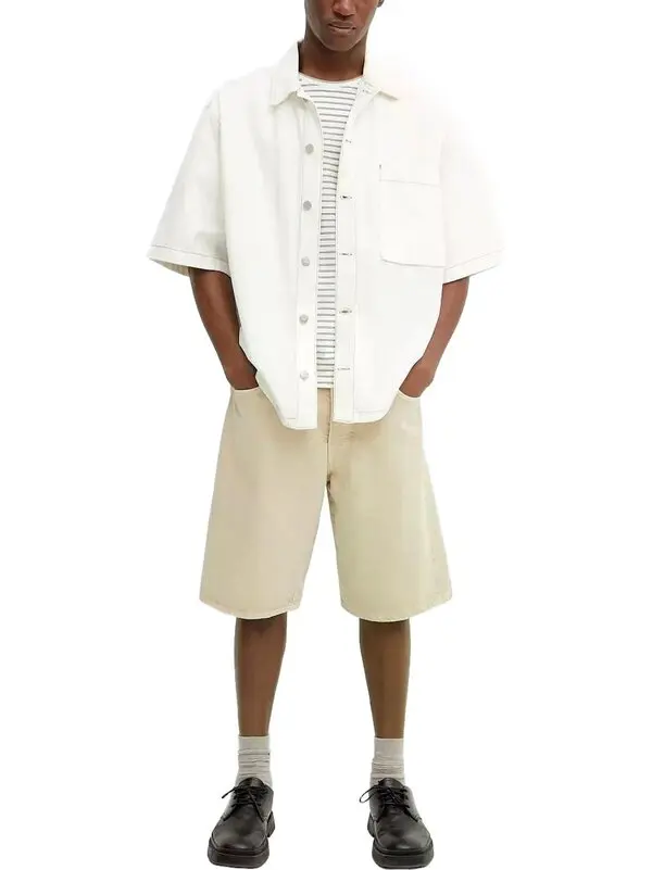 IRO PARIS Contrast-stitching Short-sleeved Shirt Jacket - White