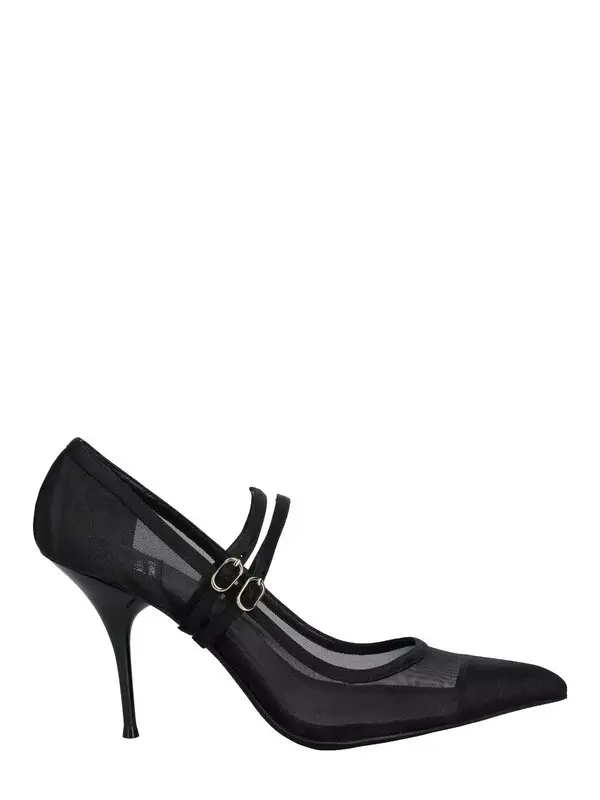 Jeffrey Campbell Mesh-panel Pointed-toe Pumps - Black
