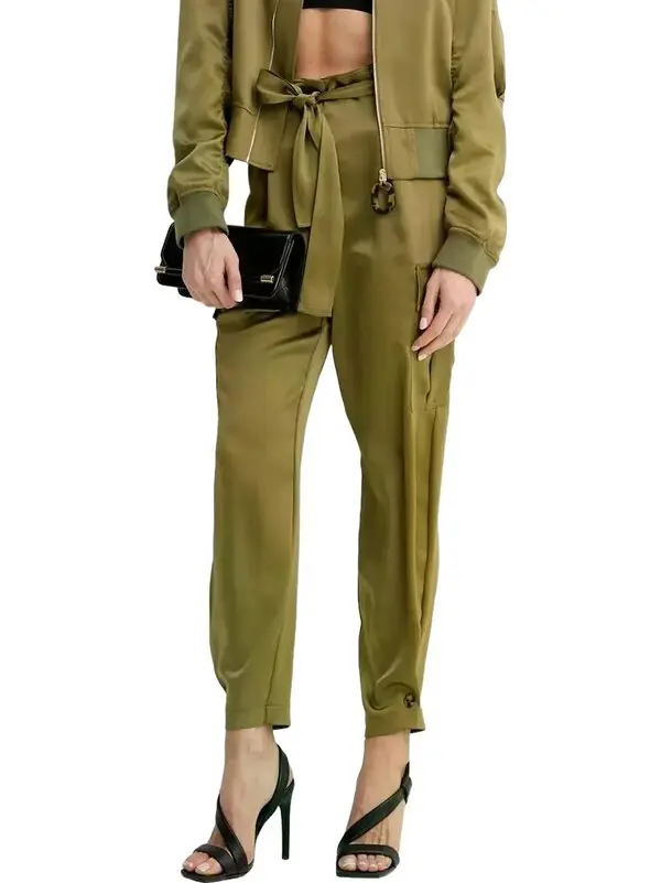 SIMONA CORSELLINI Belted Cargo Trousers - Green