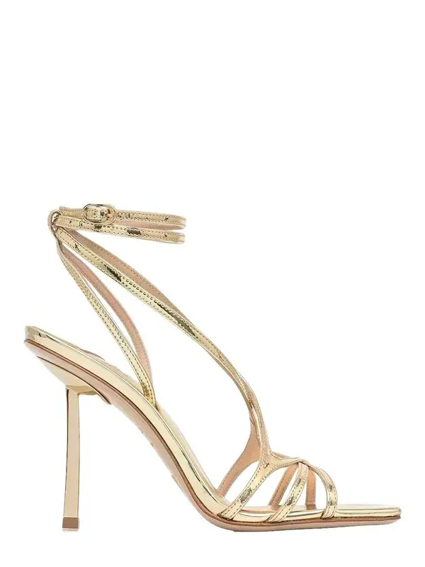 LE SILLA Leather Heeled Sandals - Metallic