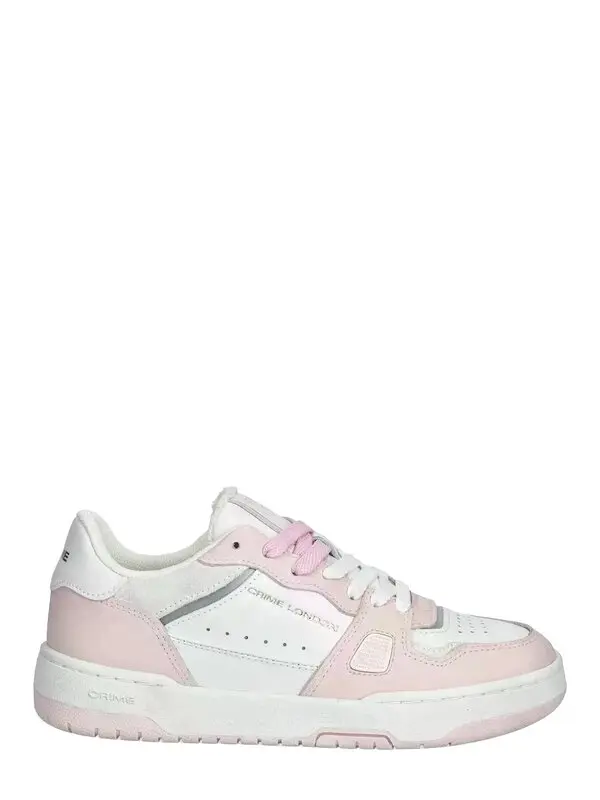 CRIME LONDON Panelled Leather Lace-up Sneakers - Pink
