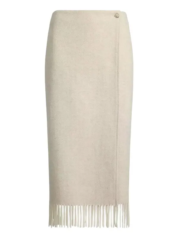 Polo Ralph Lauren Herringbone Fringe Skirt - Neutrals