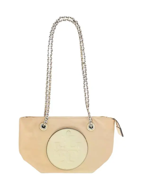 Tory Burch Logo-patch Chain Tote Bag - Neutrals