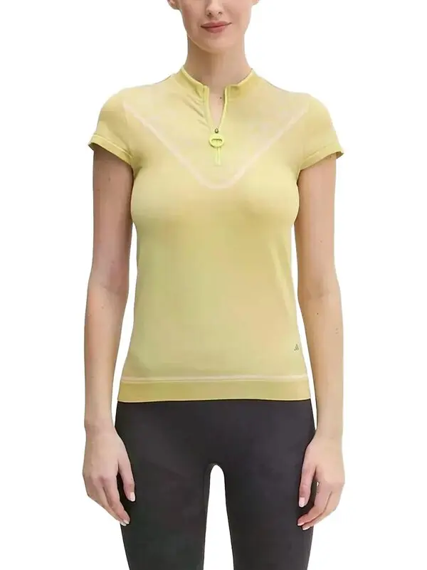 Adidas By Stella McCartney Truenature Golf Short-sleeve Zip-neck Top - Yellow