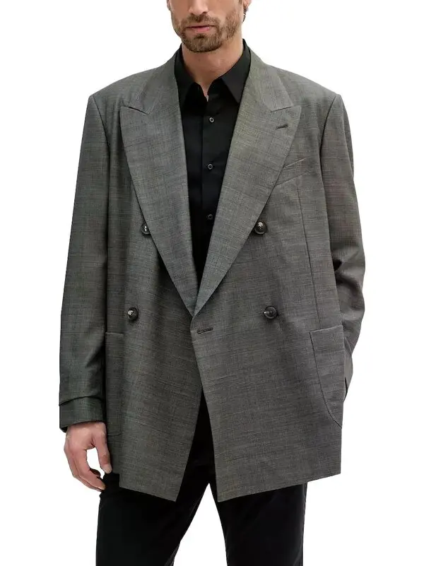 Emporio Armani Double-breasted Blazer - Grey