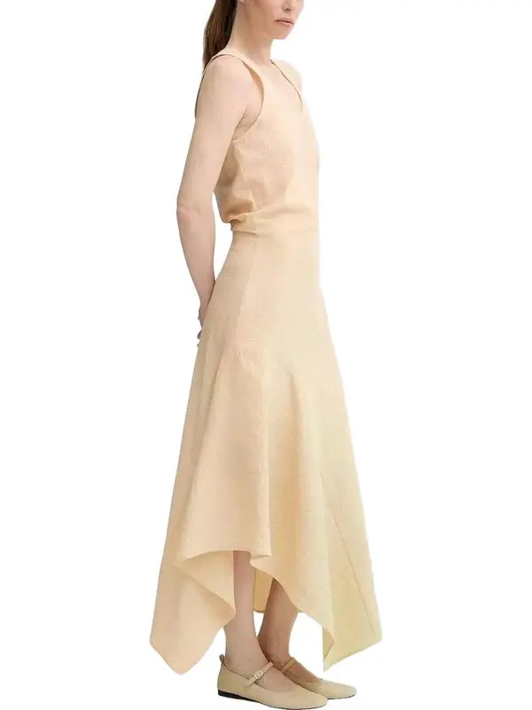 AERON Scoop-neck Asymmetric Dress - Neutrals