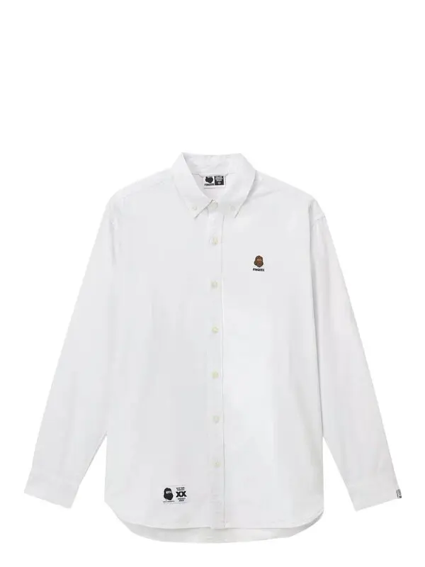FINGERCROXX Embroidered Cotton Shirt - White